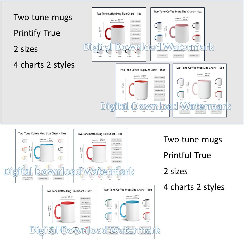 Entire Shop Size Chart Bundle Tote Bag Two Tone Mug Tumbler Candle ...