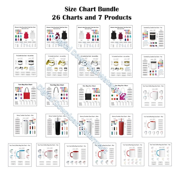 Tumbler Wrap Size Chart - Etsy