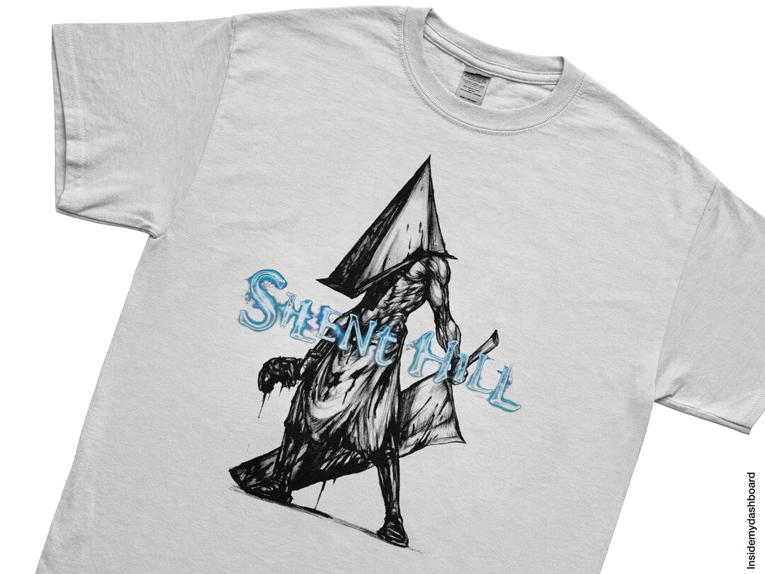 Silent Hill Pyramid Head Frosted Logo T-shirt, Cult Classic Horror Game ...