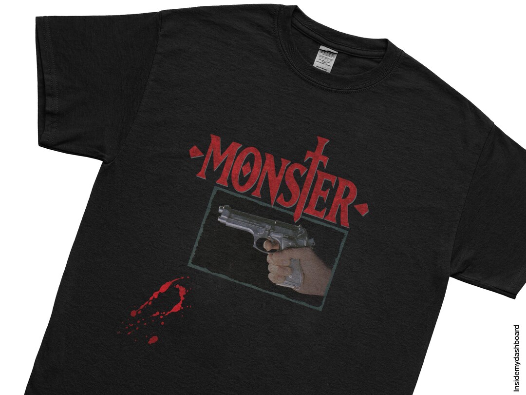 Monster Gun Red Logo T-shirt, Monster Anime, Monster Manga Shirt, Dr ...