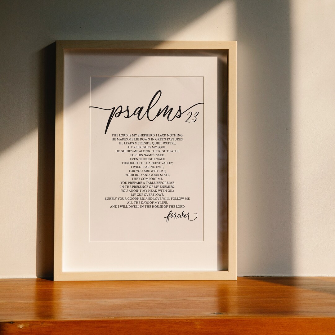 Psalms 23, Modern Wall Art, Printable Scripture, Large Wall Art ...