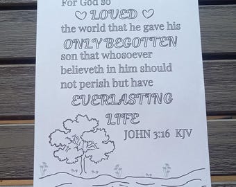 Memory Verse Coloring Page in Classic KJV - Etsy