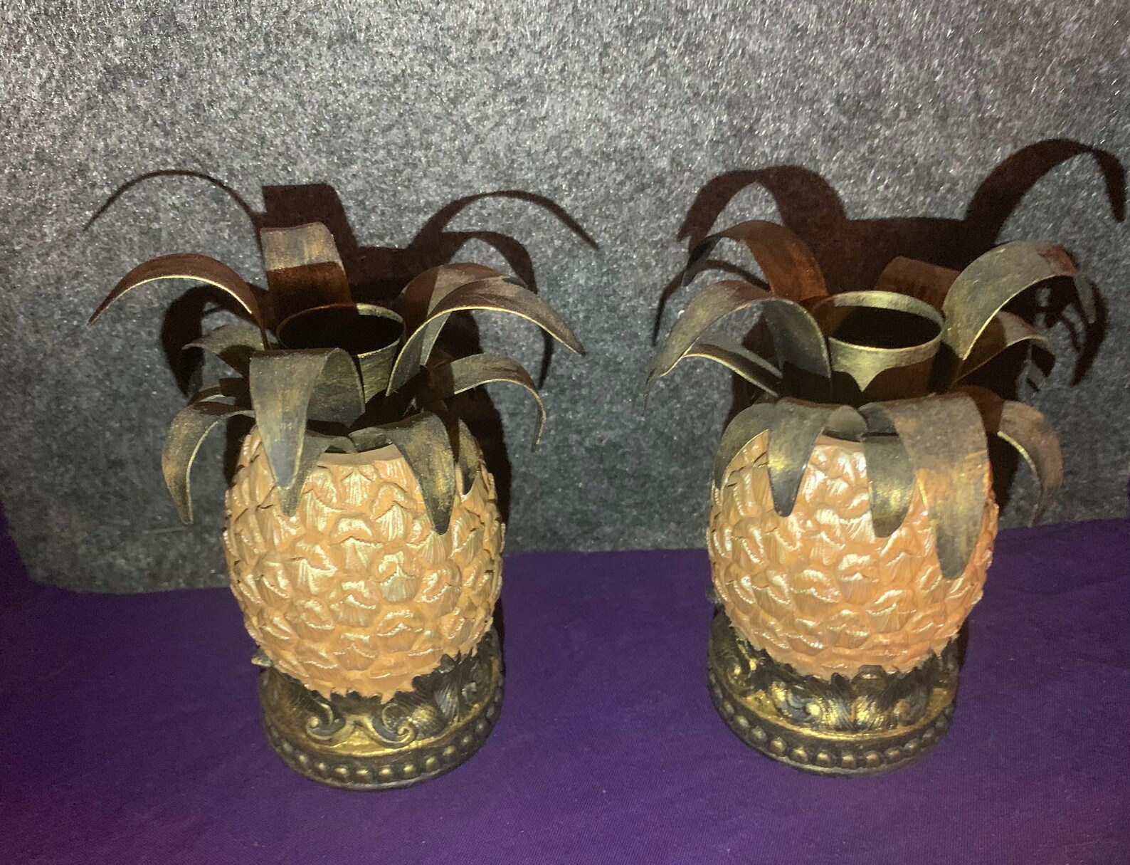 Pineapple Candlestick Holders: Metal &resin, Realistic Pineapple ...