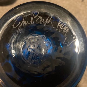 Jim Bush—cobalt Blue Art Glass Vase—signed by Artist, Vintage and Hand ...