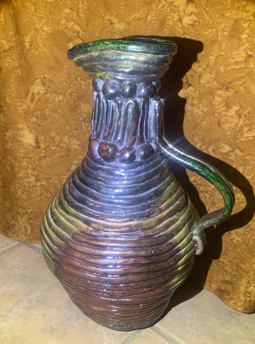 Brutalist Clay Coil Ewer-style Pitcher - Etsy