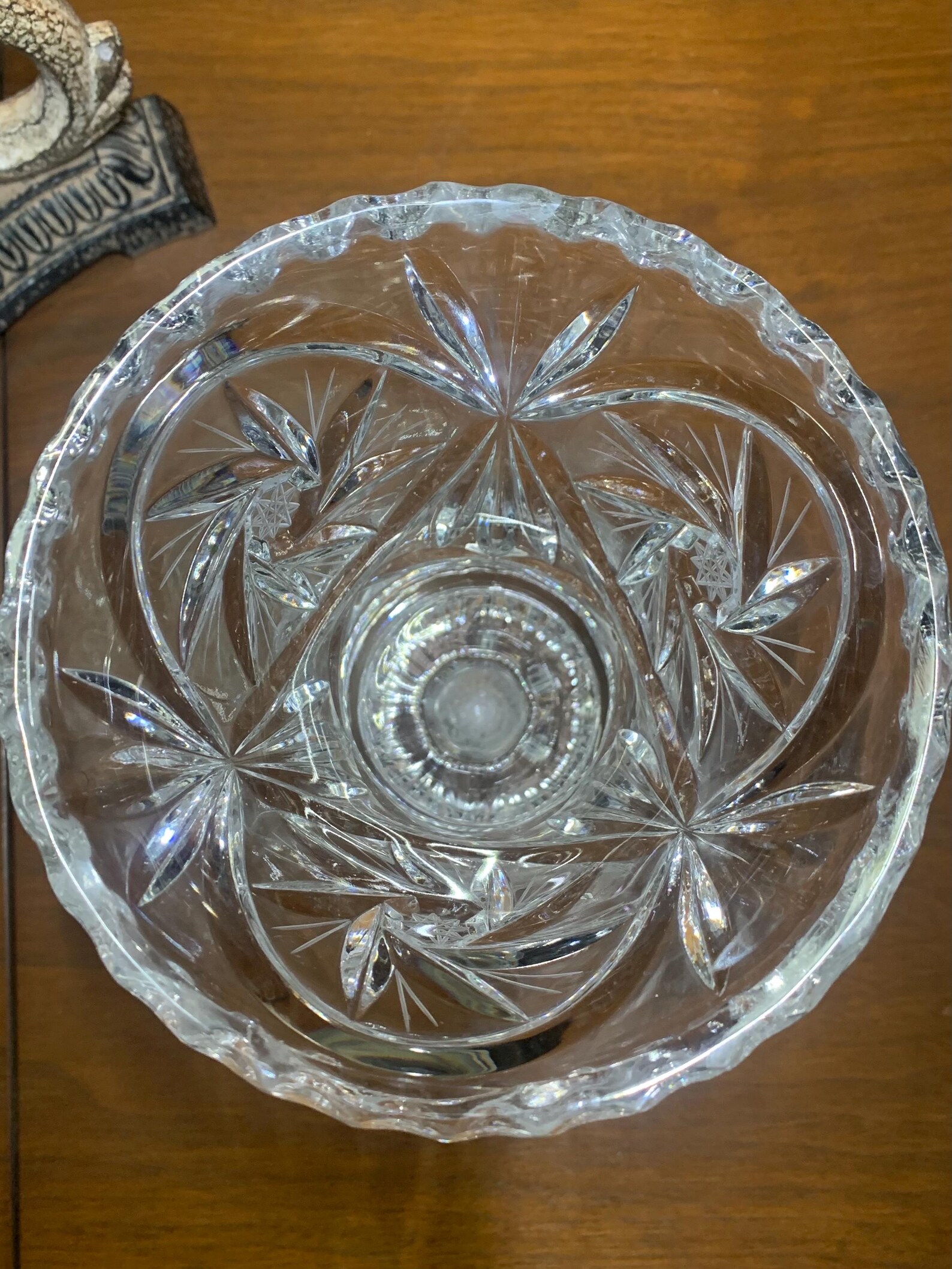 Lead Crystal Vase: Pinwheel Design With Eight Point Star - Etsy
