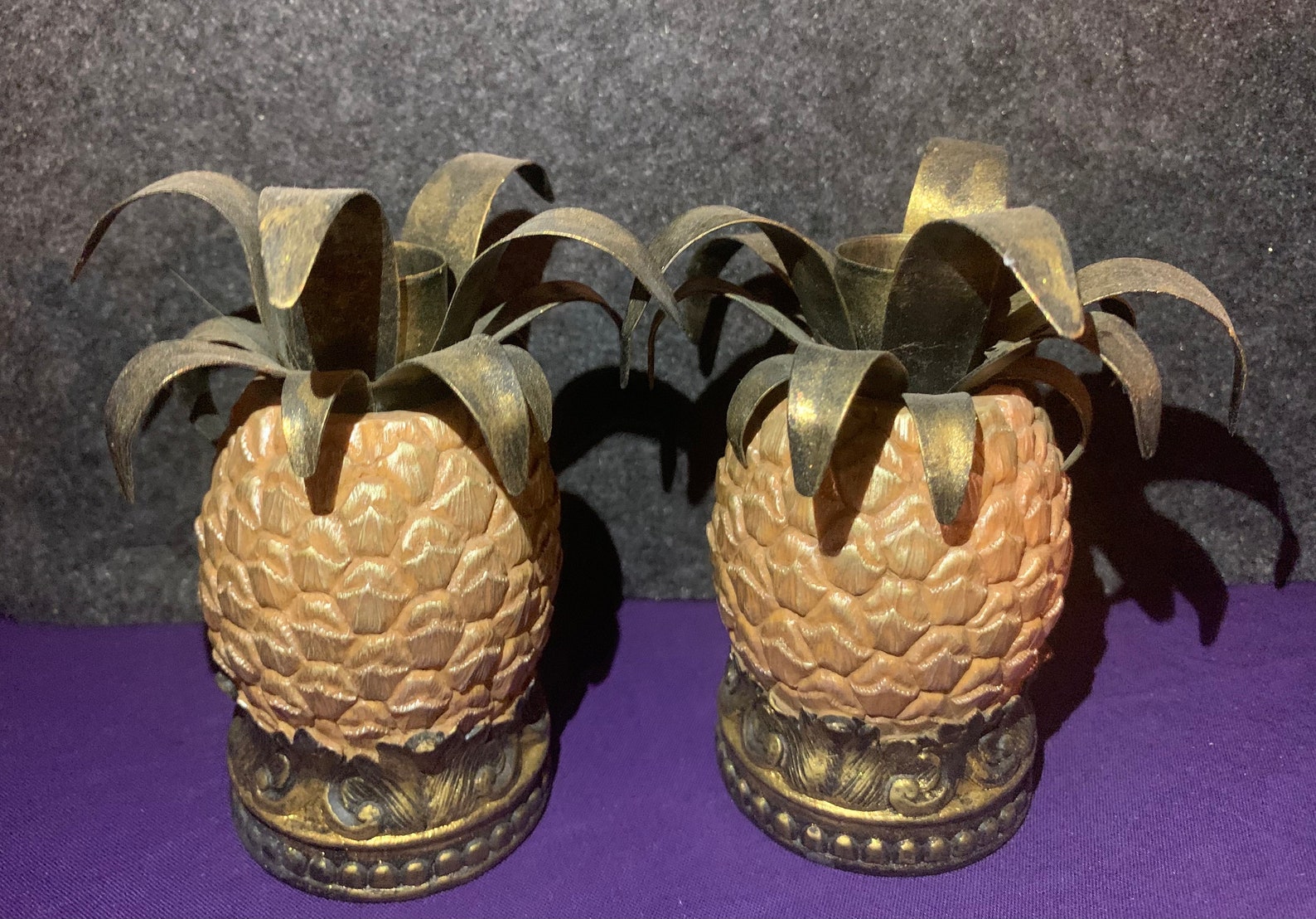 Pineapple Candlestick Holders: Metal &resin, Realistic Pineapple ...