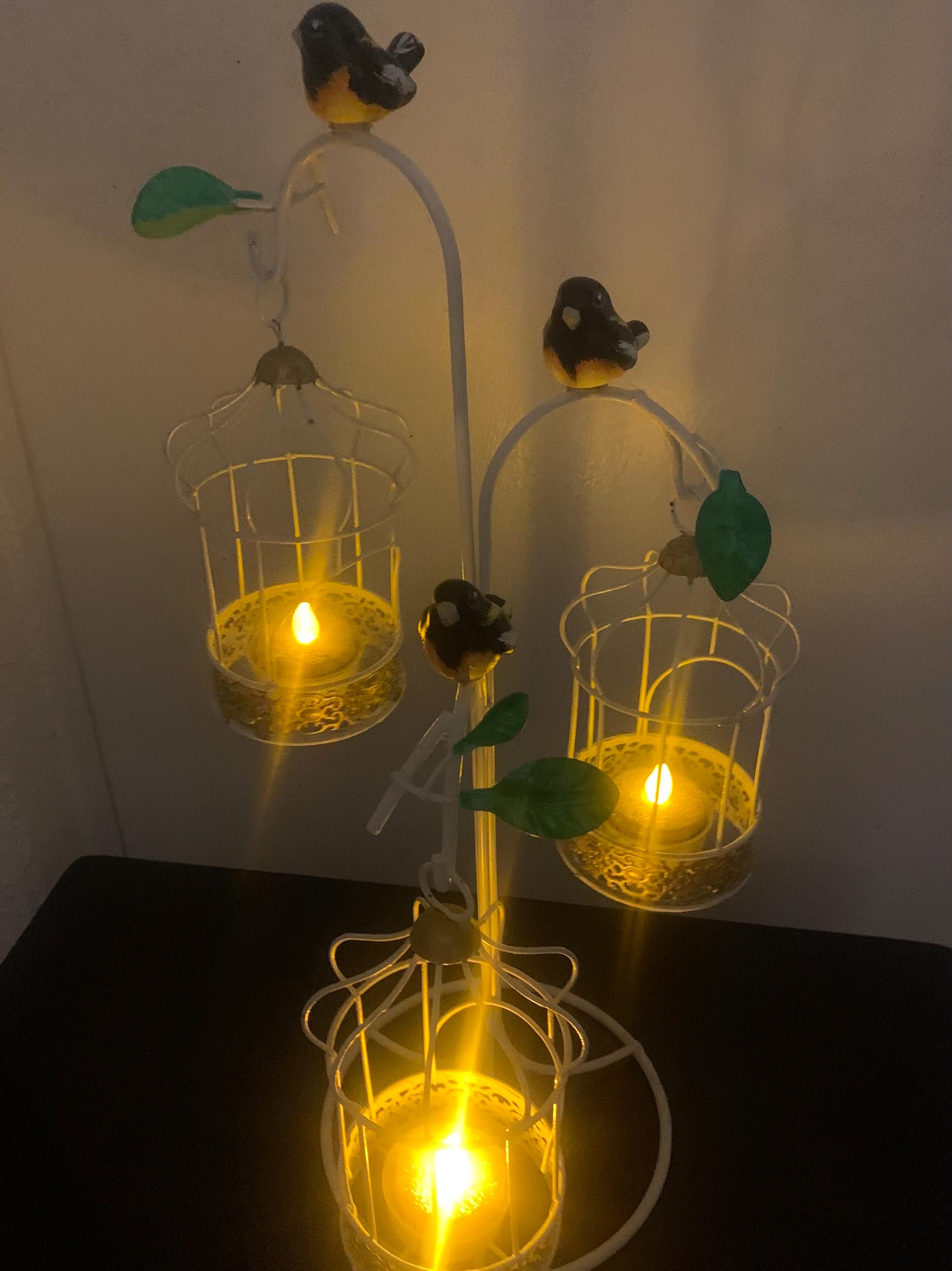 Birdcage Tea-light Stand With Hand-painted Orioles - Etsy