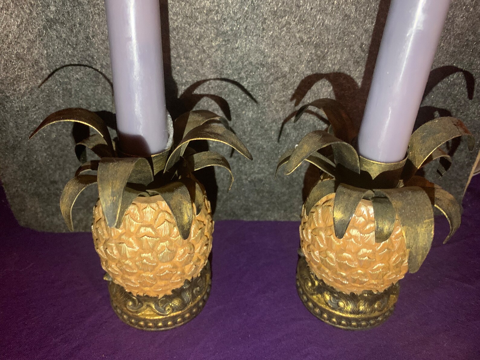 Pineapple Candlestick Holders: Metal &resin, Realistic Pineapple ...