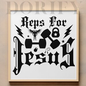 Reps for Jesus PNG and SVG Funny Gym Humor Weightlifting Saying Design ...