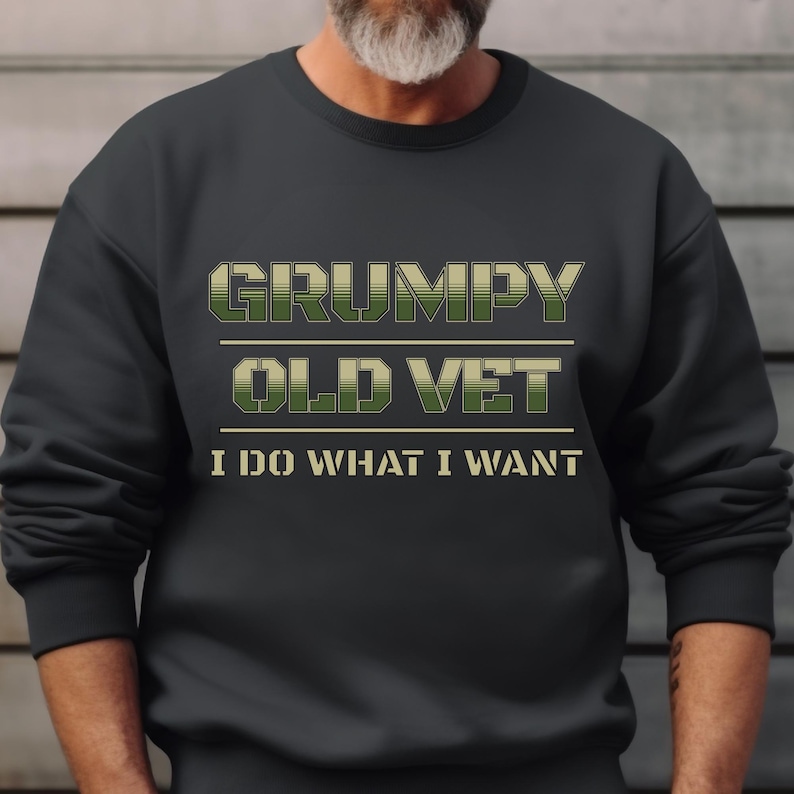 Funny Grumpy Old Vet PNG Design: Humorous Veteran Saying (digital ...