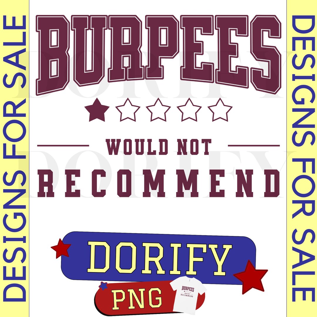 Burpees Would Not Recommend PNG and SVG One Star Rating Funny Fitness ...