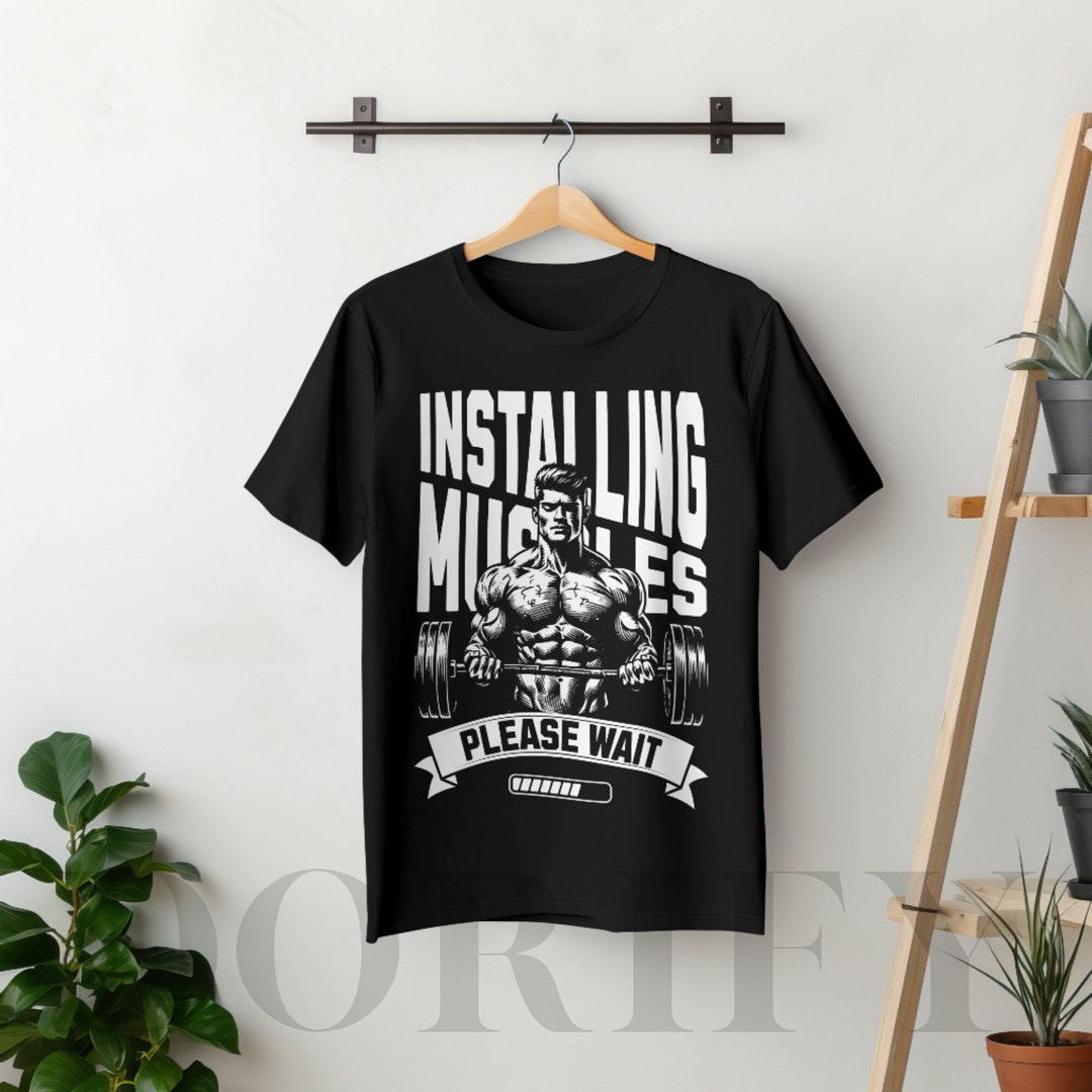 Installing Muscles Please Wait PNG and SVG Funny Workout Saying ...