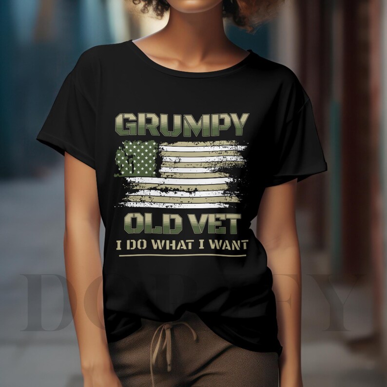 Funny Grumpy Old Vet PNG Design: Humorous Veteran Saying (digital ...