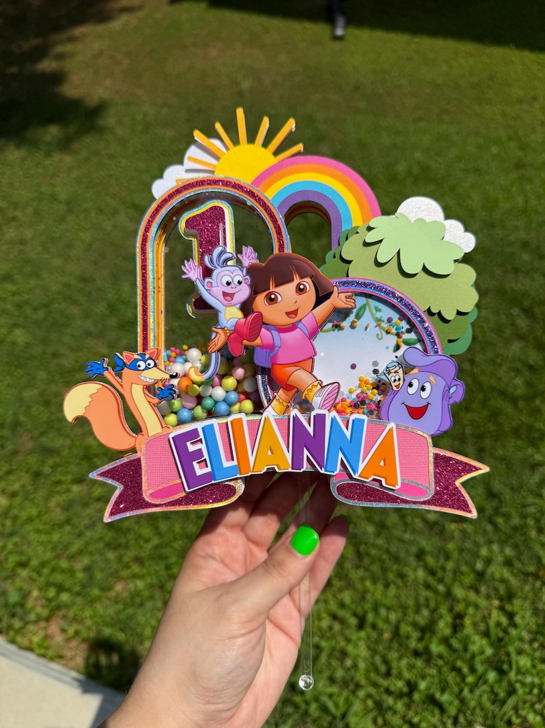 Dora Cake Topper Shaker, Birthday Party Decor, Birthday Favors - Etsy