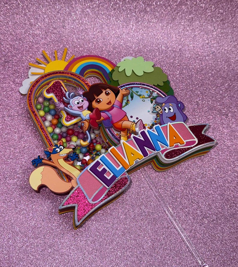 Dora Cake Topper Shaker, Birthday Party Decor, Birthday Favors - Etsy