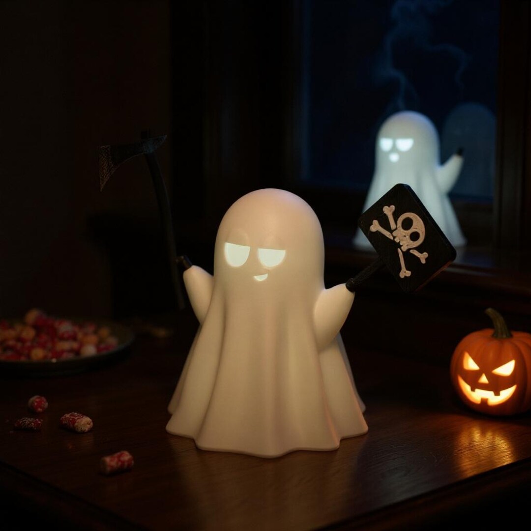 3D Printed Halloween Ghost Tea Light Holder: Spooky Home Decor - Etsy
