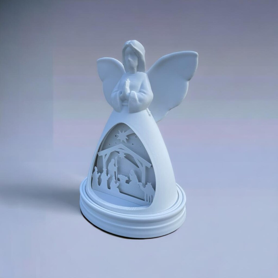 Angel LED Light With Nativity Scene Christmas Home Décor, Handmade ...