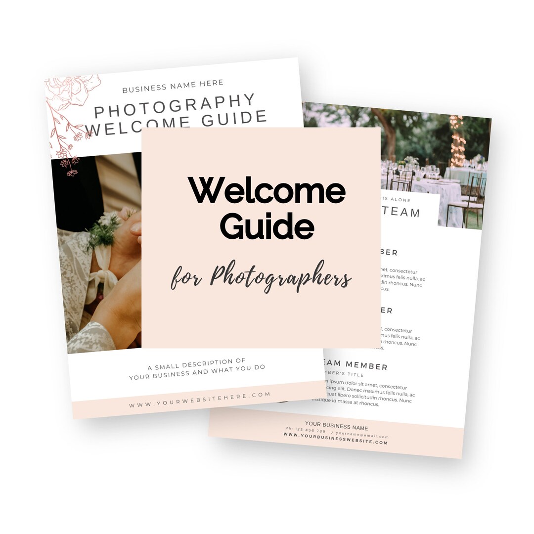 Photography Customer Welcome Guide Template, Instant Download Session ...