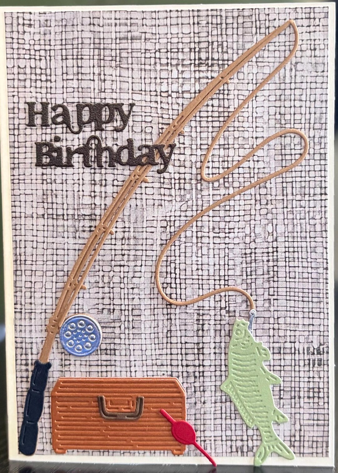 Birthday “fishing” Card - Handmade A2 Size (4.5x5.5”)free SHIP - Etsy