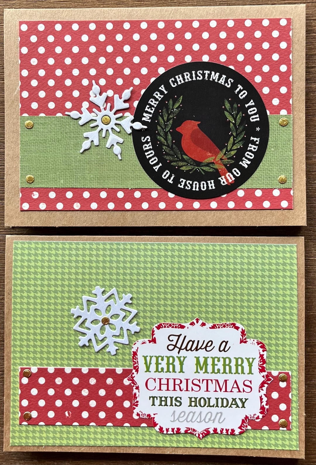 Christmas Cards A2 Cards. Lot of 2 Cards. Handmade. - Etsy