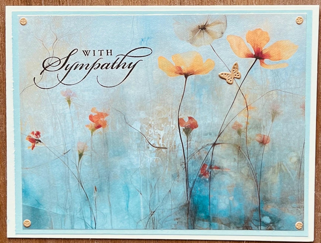 Sympathy Card Handmade A6 5x7 - Etsy