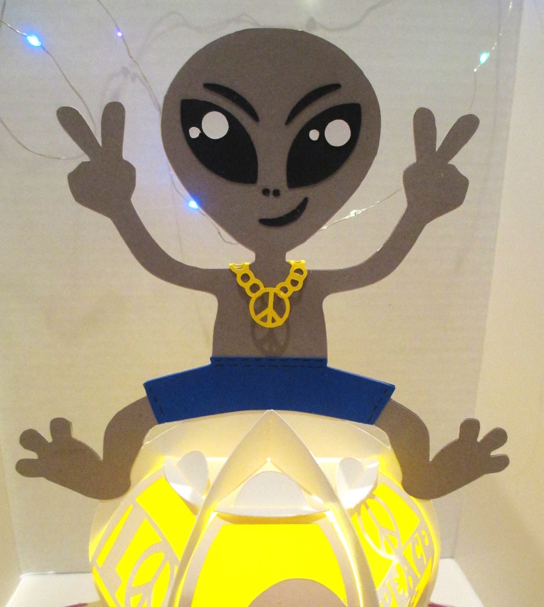Cletus UFO Alien Spaceship Lantern Paper Cut Lightbox Cricut SVG Cut ...