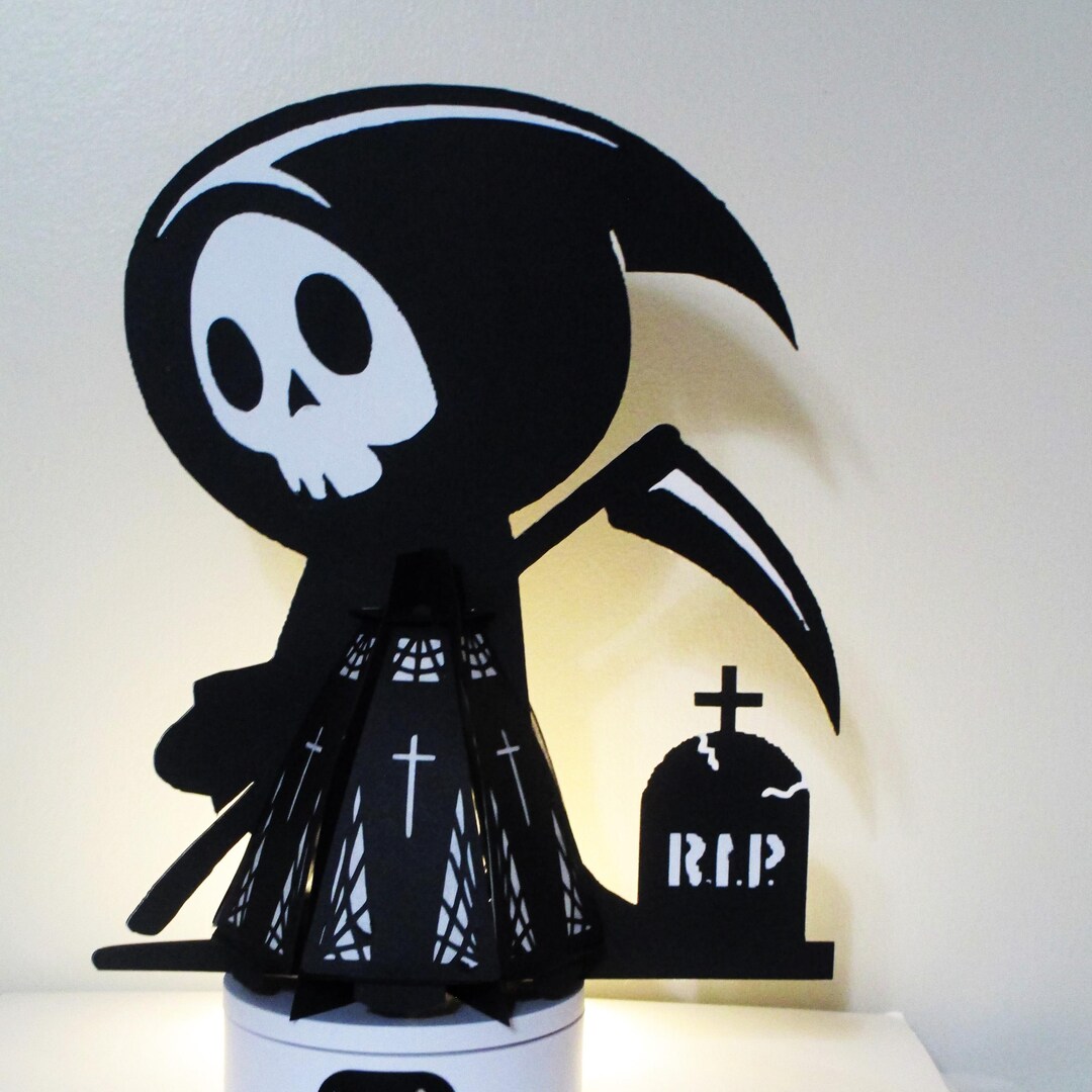 Lil Grim Reaper Halloween Lantern Cricut SVG File Halloween Decor - Etsy