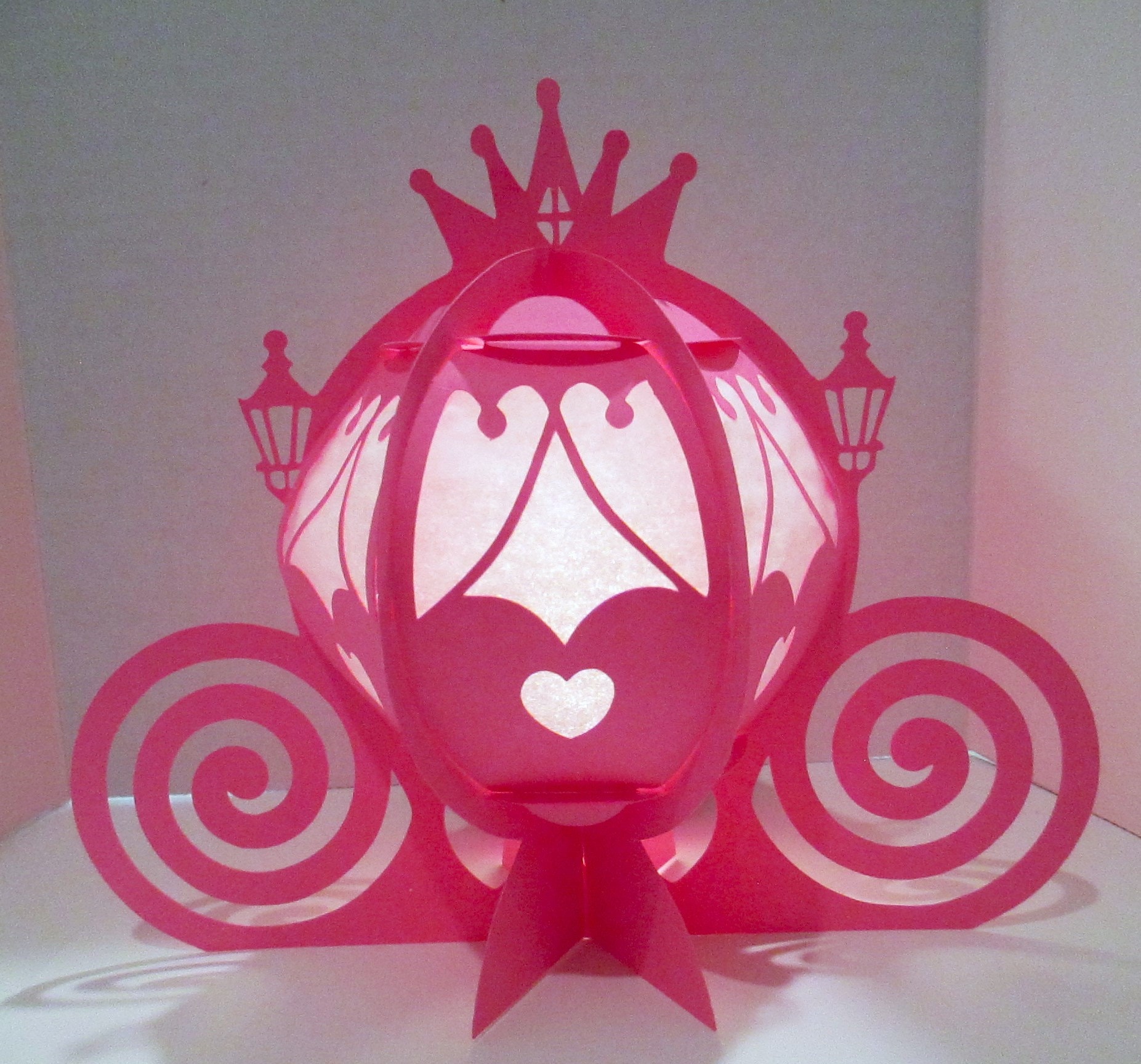Pretty 3d Princess Coach Lantern Nightlight Paper Cut Lightbox Cricut ...