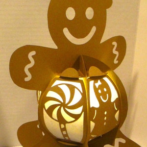 Gingerbread Man Christmas Lantern Paper Cut Lightbox Cricut SVG Cut ...