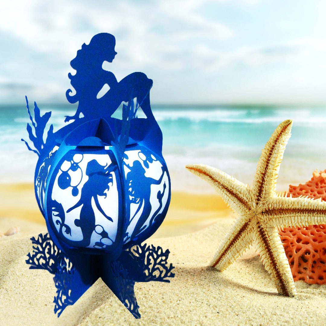 Mermaid-dance Lantern Nightlight Paper Cut Lightbox Cricut SVG File ...