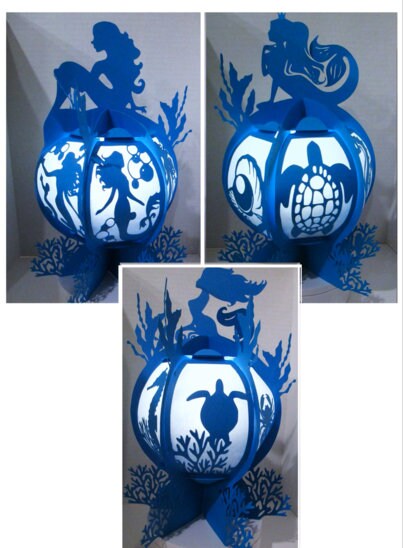 Bundle Mermaid Lanterns Nightlights Paper Cut Lightbox Cricut SVG File ...