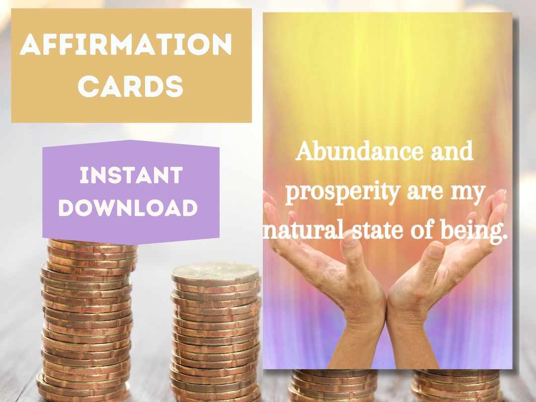 Digital Affirmation Cards for Abundance and Prosperity Set of 30 ...
