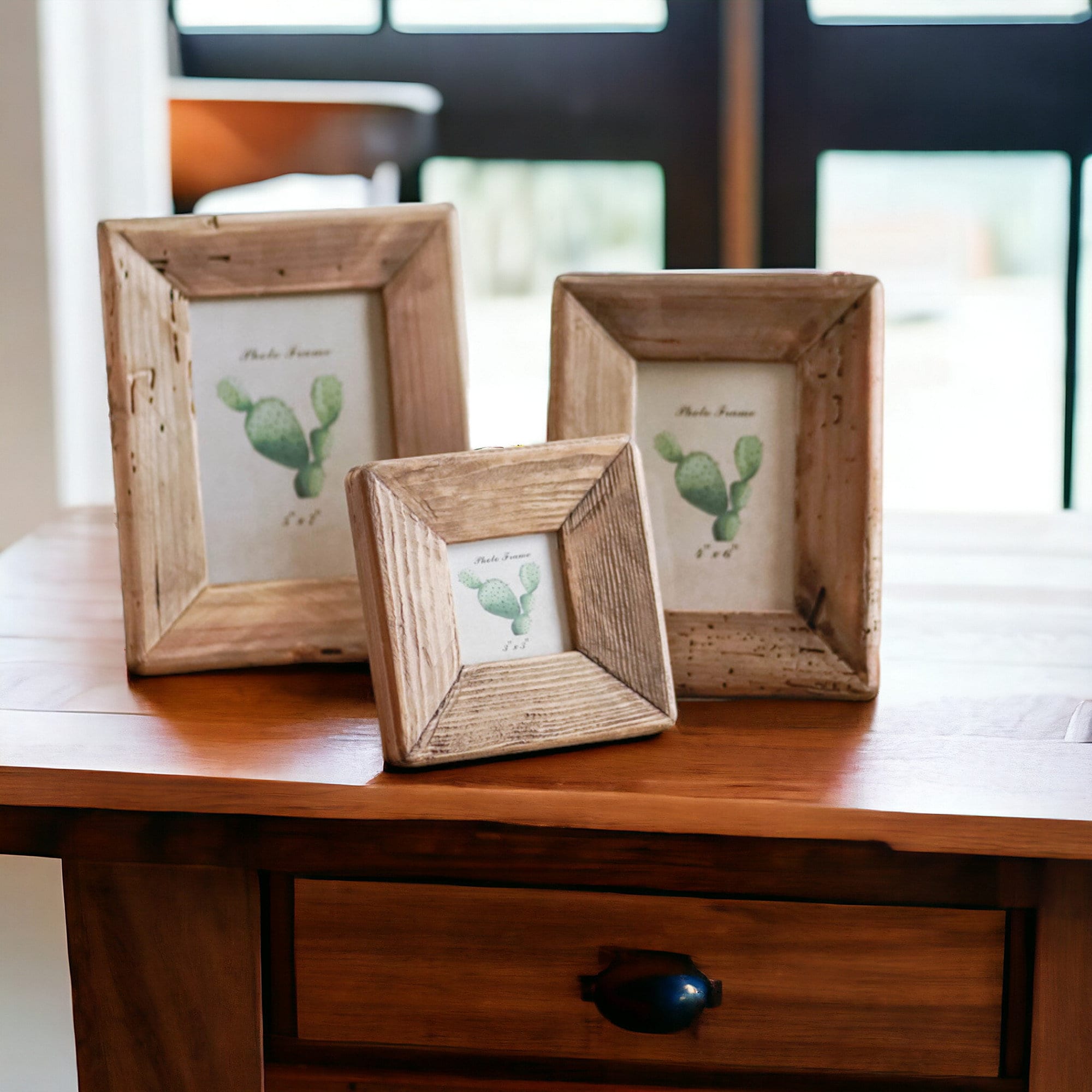 Rustic Hand Carved Aged Natural Wood Picture Frames, Handmade ...