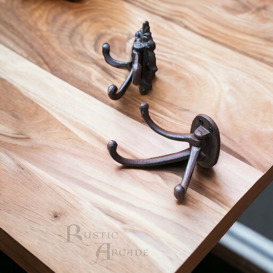 Rustic Cast Iron 3 Layer Rotating Hooks, Vintage Iron Coat Hangers ...