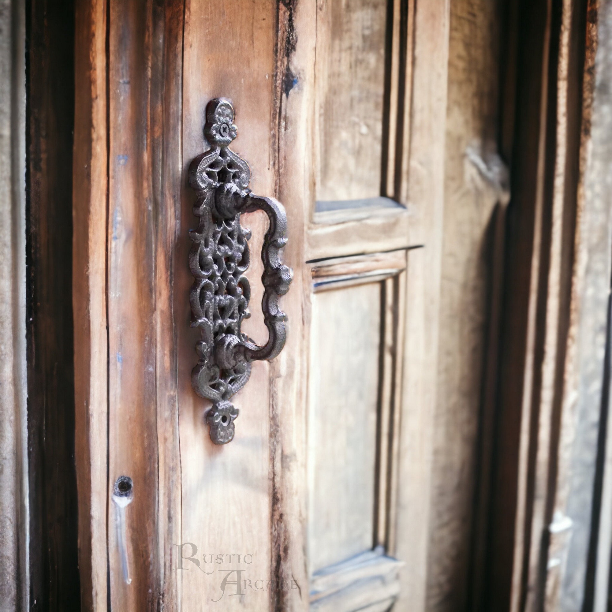 Vintage Cast Iron Door Pulls, Rustic Iron Barn Door Handle, Cast Iron ...