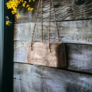 Rustic Hand Carved Wooden Baskets, Vintage Carved Handbag Style Basket ...