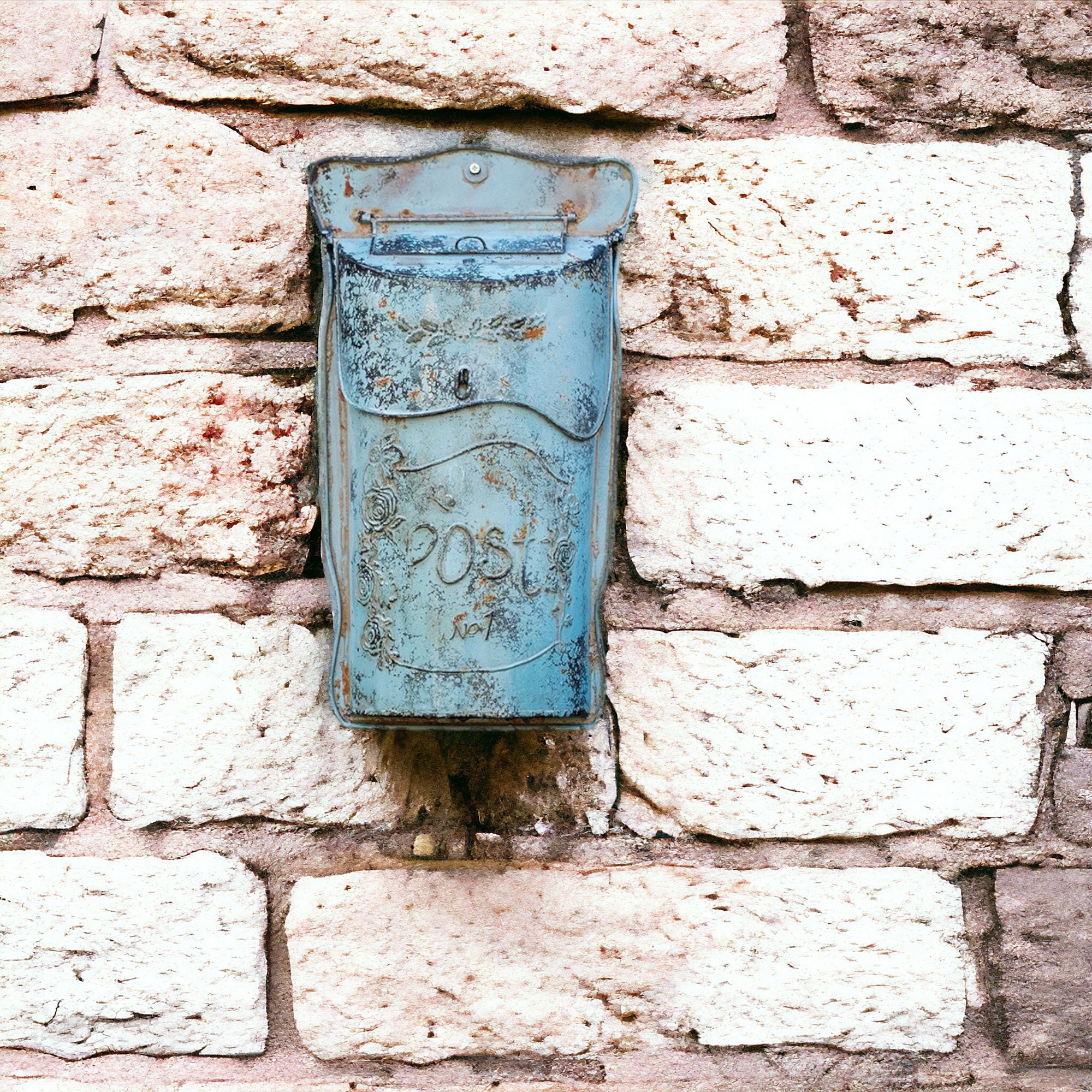 Rustic Iron Post Box, Vintage Metal Post Box, Retro Post Box, Aged ...