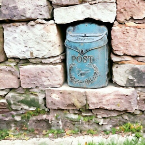 Rustic Iron Post Box, Vintage Metal Post Box, Retro Post Box, Aged ...