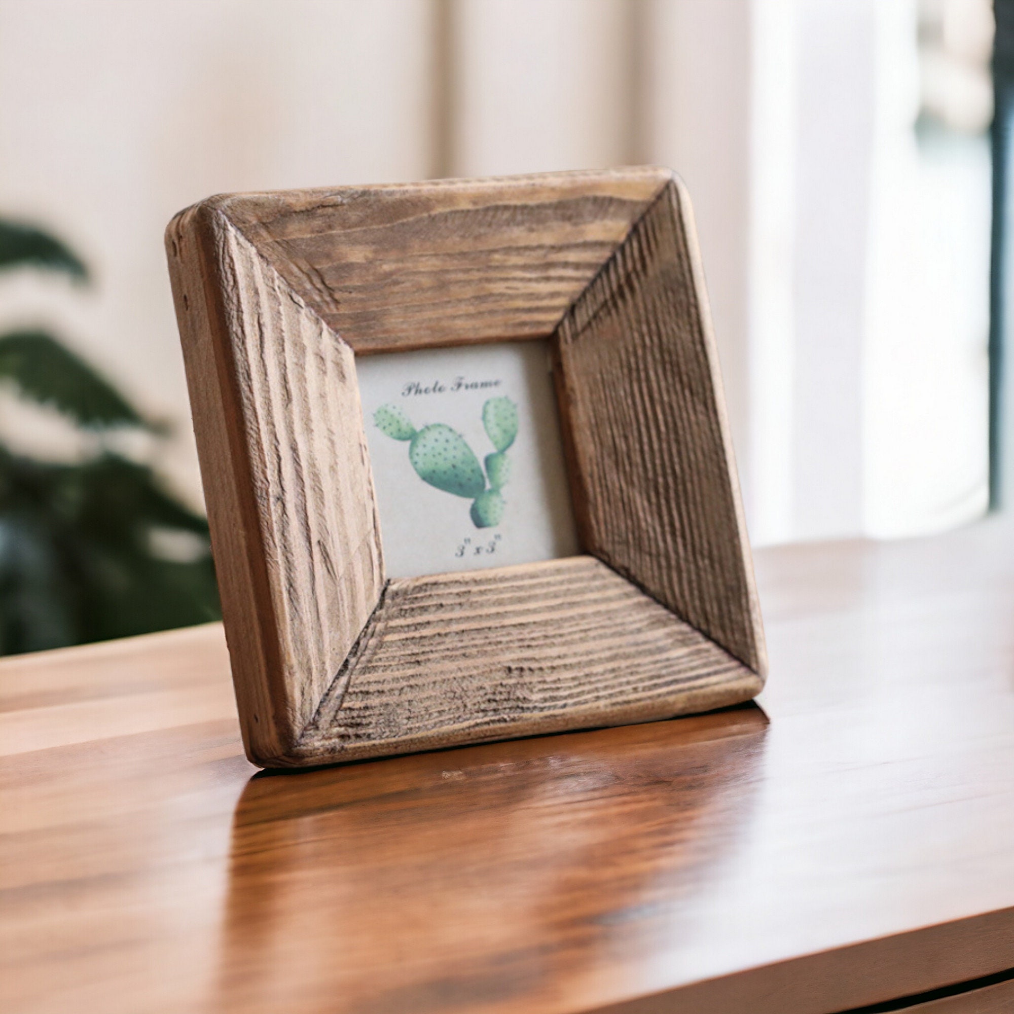 Rustic Hand Carved Aged Natural Wood Picture Frames, Handmade ...
