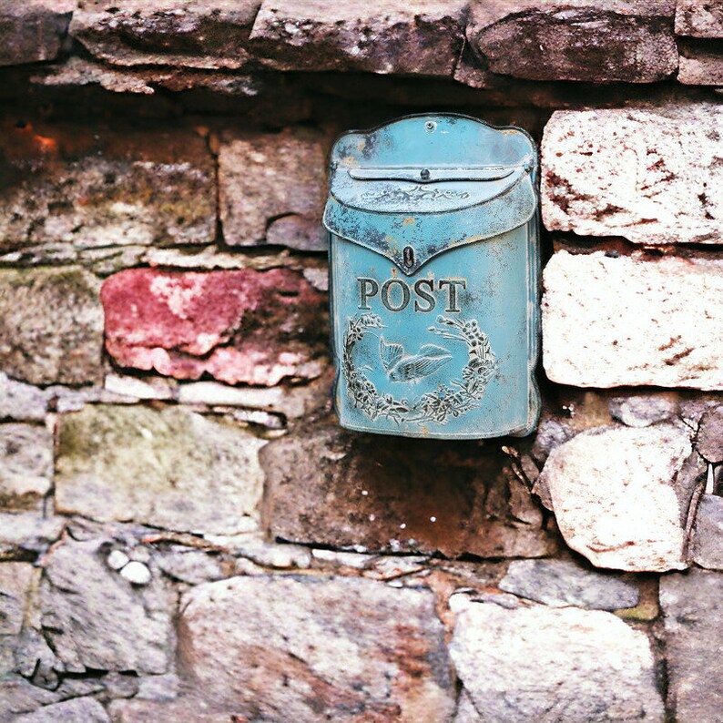Rustic Iron Post Box, Vintage Metal Post Box, Retro Post Box, Aged ...