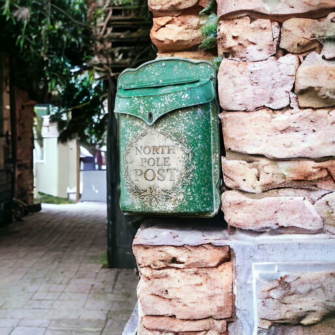 Rustic Aged Style Iron Post Box, Vintage Metal Post Box, Retro Post Box ...