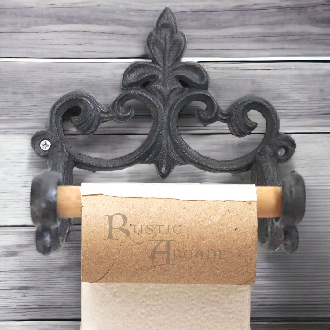 Rustic Cast Iron Toilet Paper Holder, Vintage Iron Bathroom Decoration ...