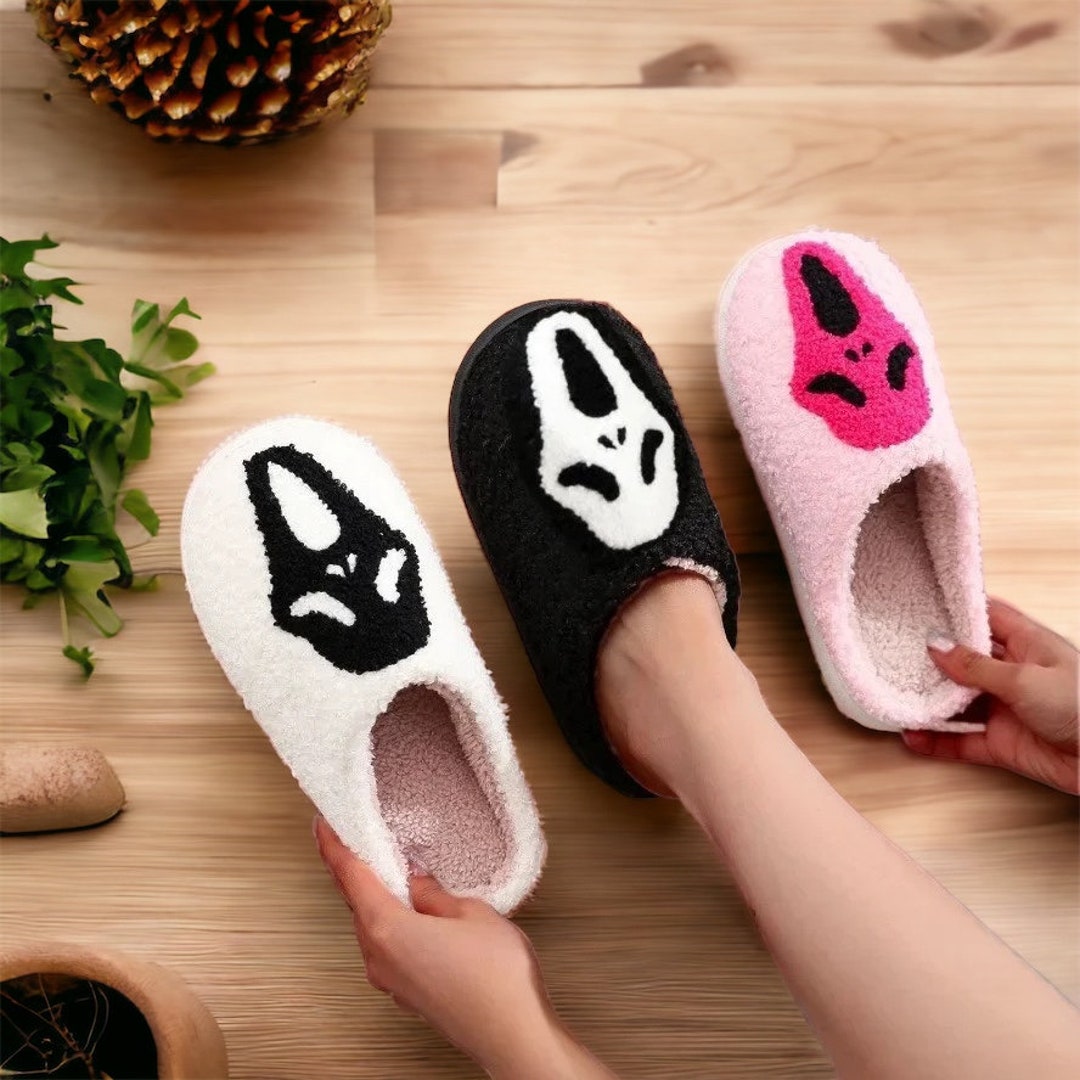Ghost Slippers丨fluffy Cosy Cute Slippers丨halloween Gifts丨black Slippers ...