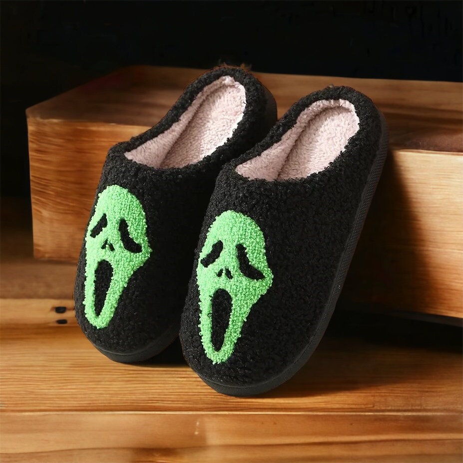 Ghost Slippers丨fluffy Cosy Cute Slippers丨halloween Gifts丨black Slippers ...