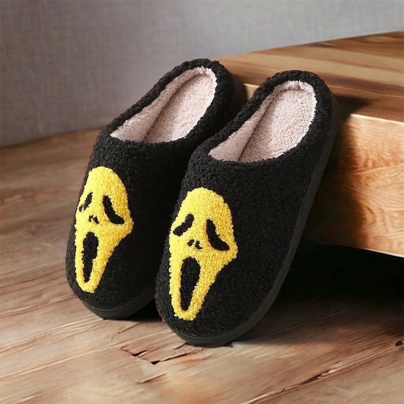 Ghost Slippers丨fluffy Cosy Cute Slippers丨halloween Gifts丨black Slippers ...