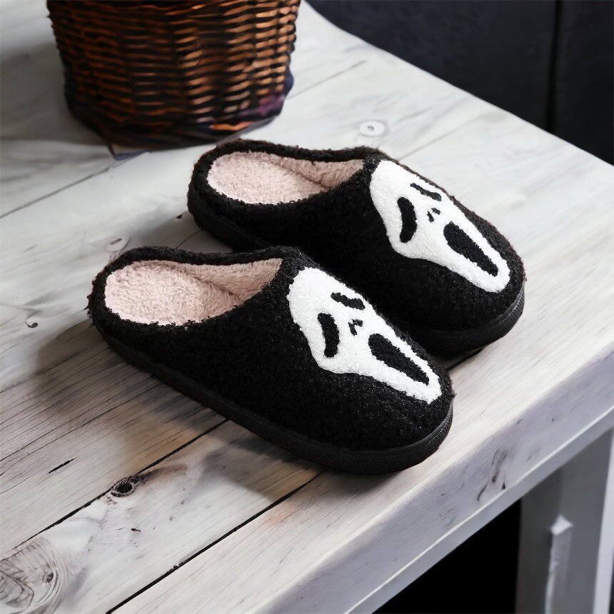 Ghost Slippers丨fluffy Cosy Cute Slippers丨halloween Gifts丨black Slippers ...