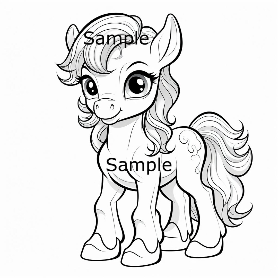 Pony Coloring Pages for Kids - Etsy