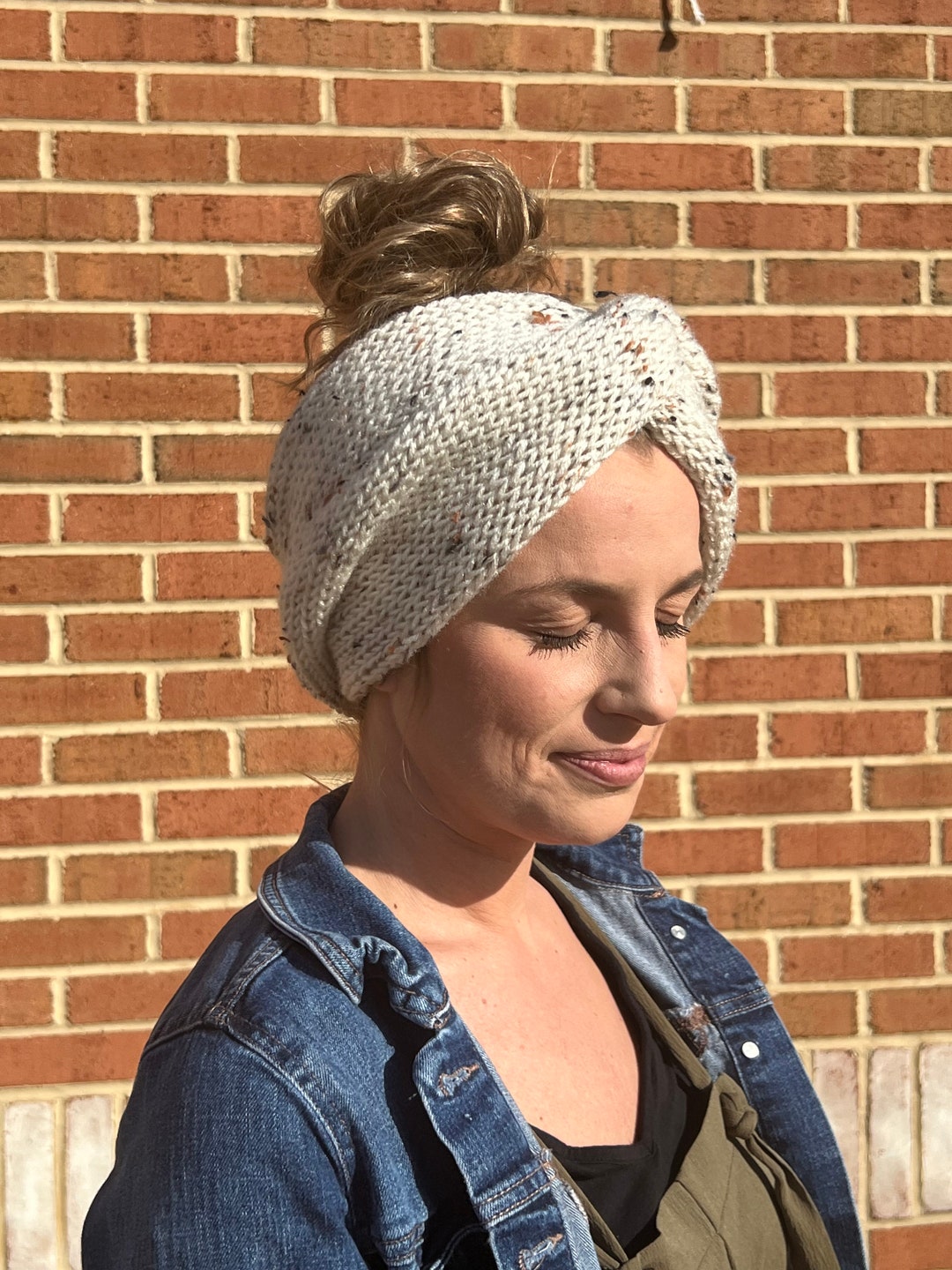Oversized Knit Head Warmer With Twist - Etsy