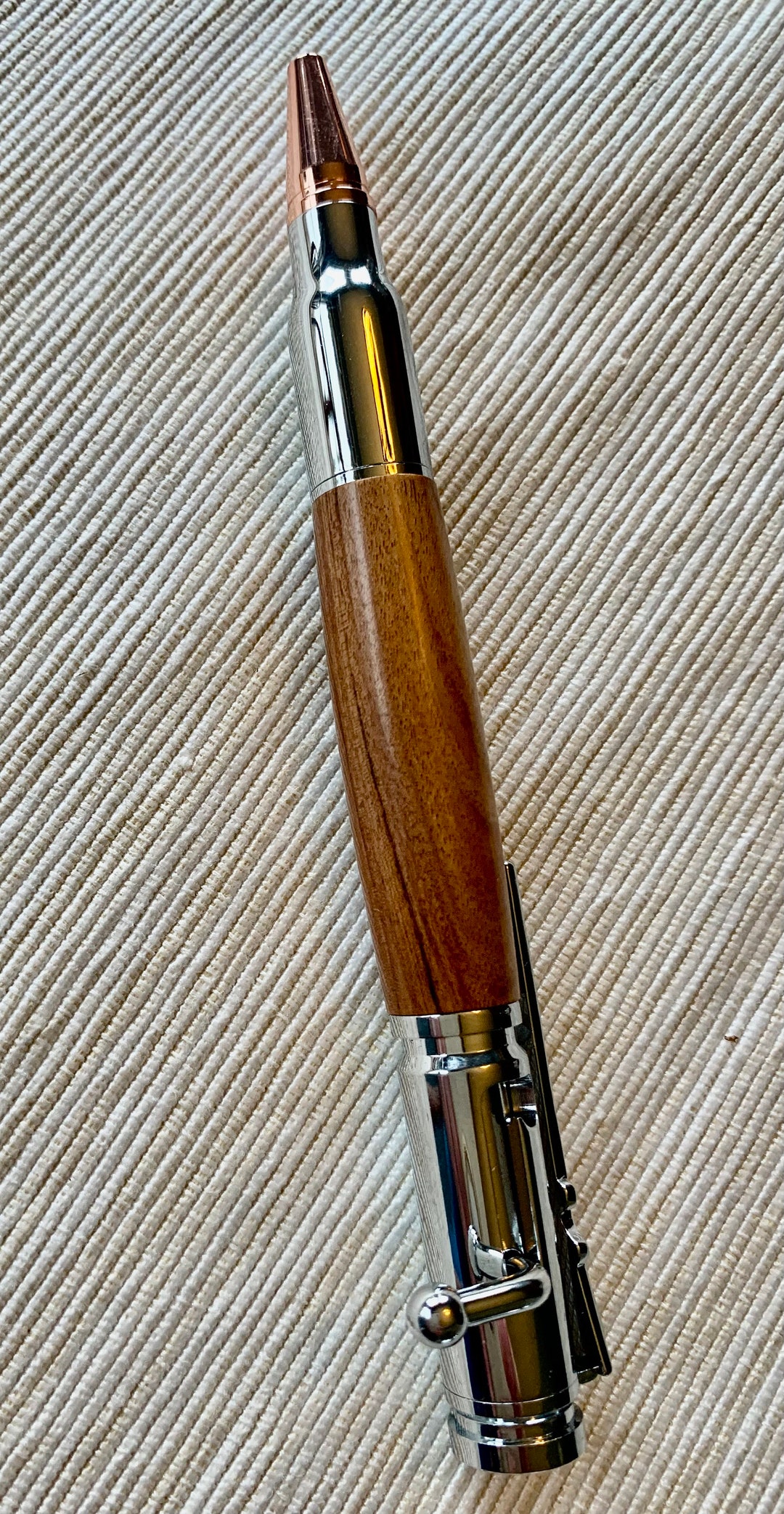 Hand Turned Pear Wood Bolt Action Rifle Pen With Crome Accent - Etsy